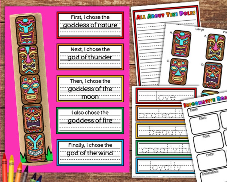 Hawaiian Tiki Pole Writing Crafts for Asian American & Pacific Islander ...