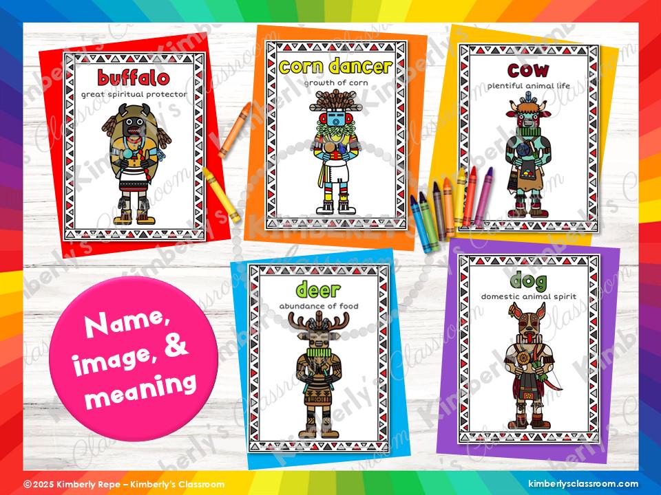Native American Activities | Hopi Tribe Kachina Dolls Coloring Pages or ...