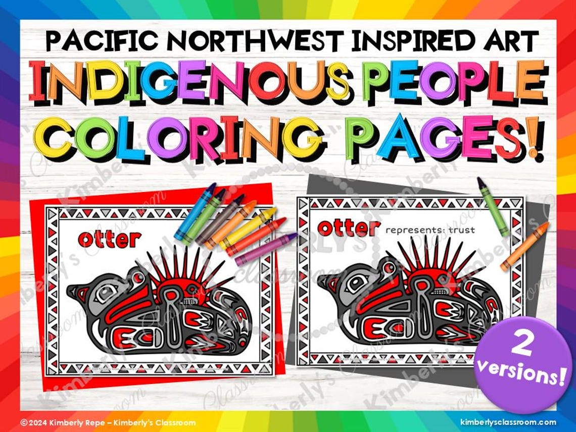 Pacific Northwest Indigenous People Animal Coloring Pages or Posters ...