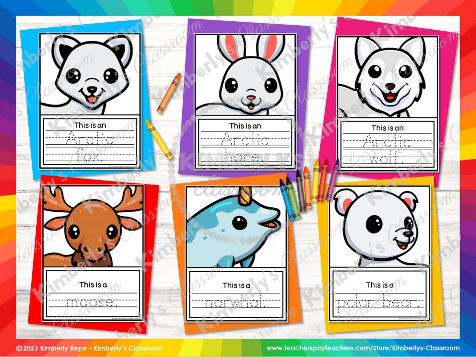 Arctic and Winter Animals Writing and Coloring Crafts With ...