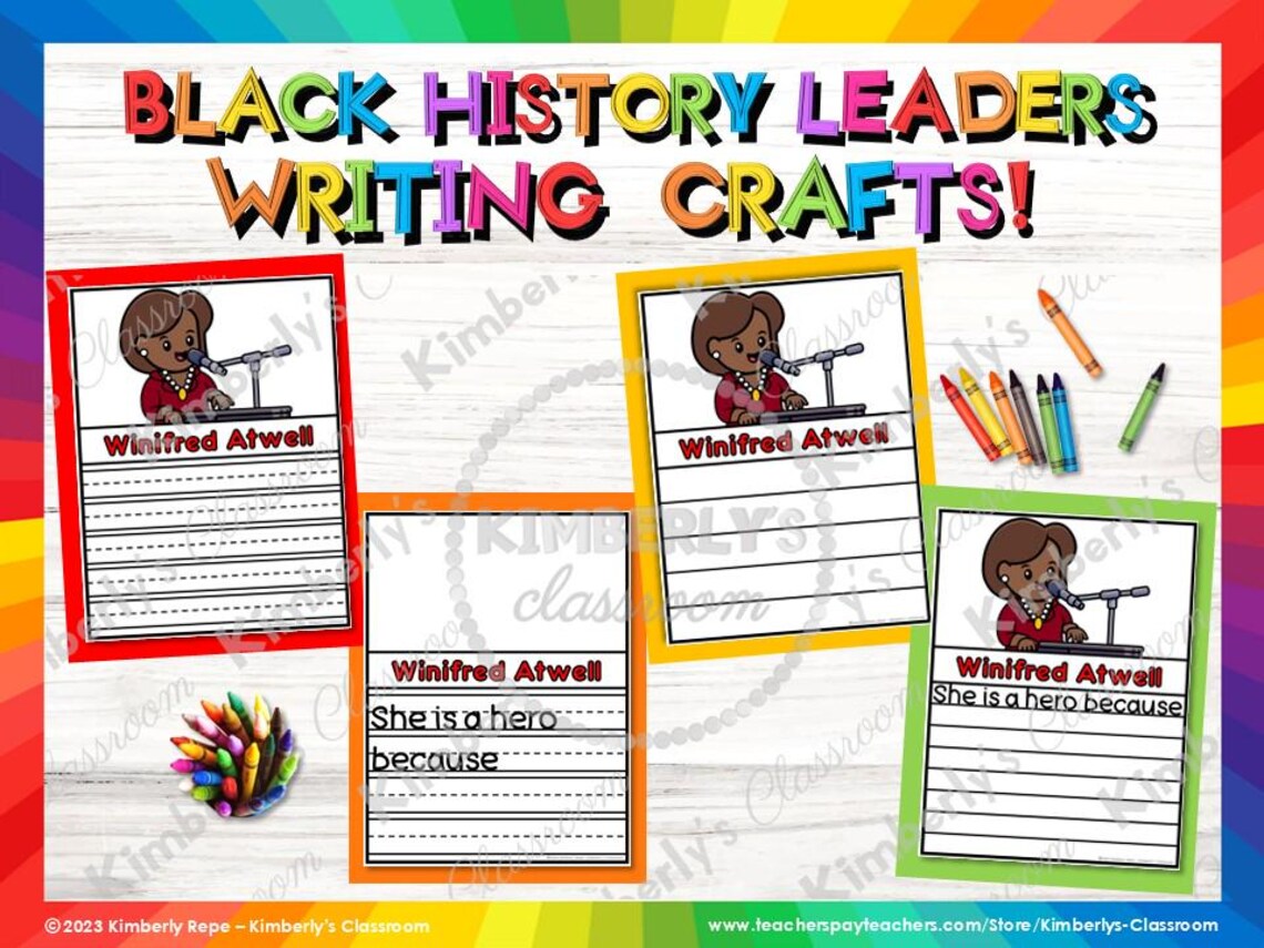 Black History Leaders Writing Crafts With Prompts & Biography Sheets ...