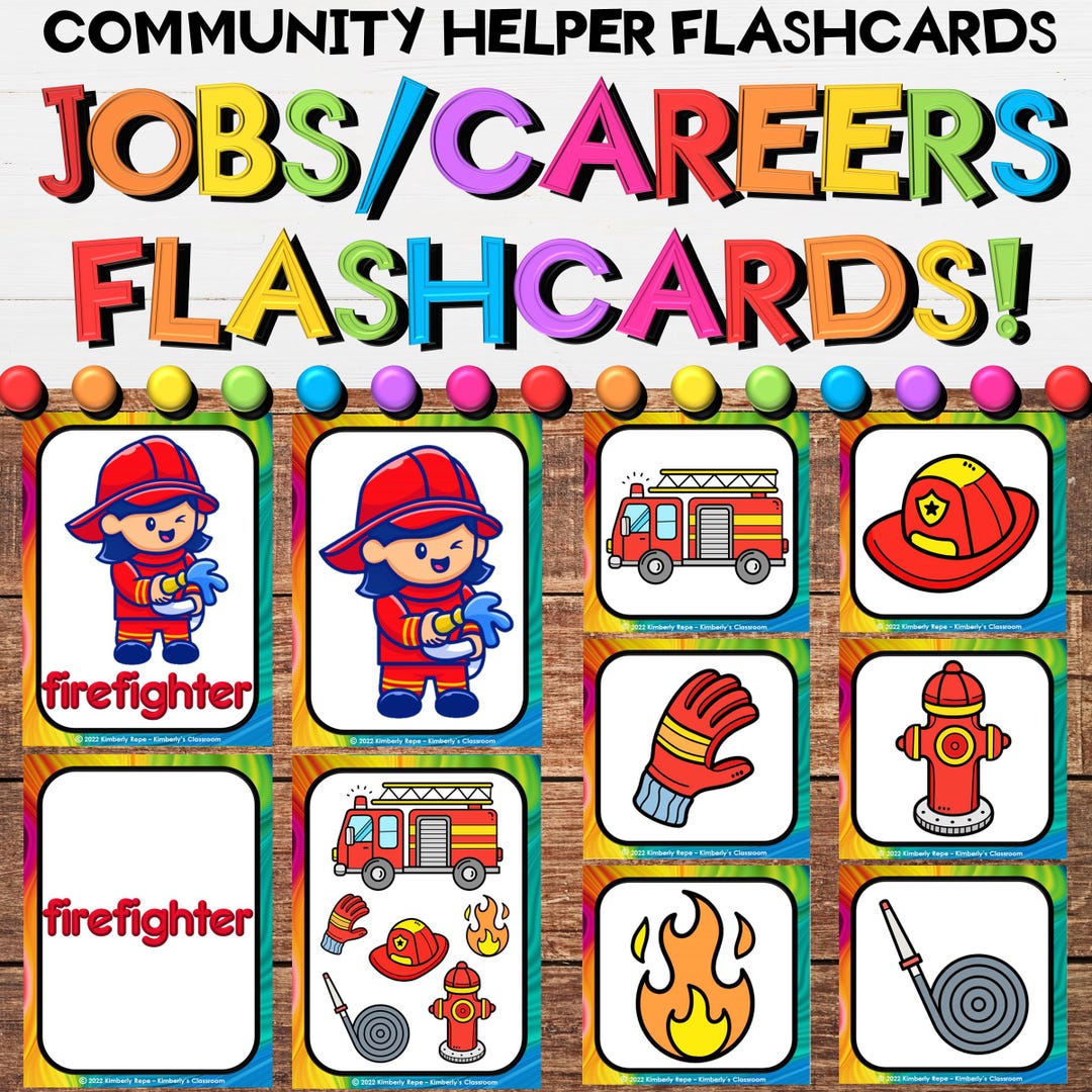 Community Helpers Vocabulary Card Activities - Job Education Career ...