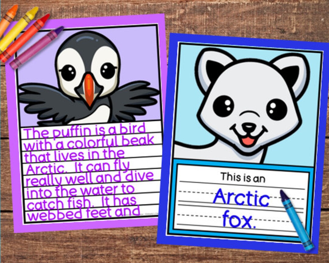Arctic and Winter Animals Writing and Coloring Crafts With ...