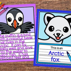 Arctic and Winter Animals Writing and Coloring Crafts With ...