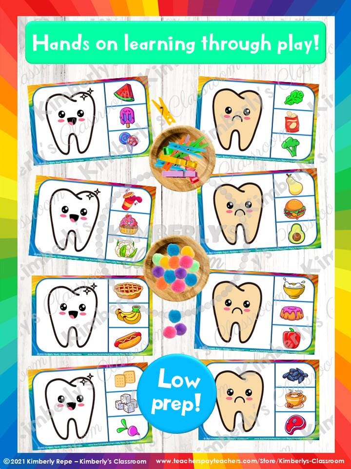 Dental Health & Hygiene Activities - Healthy Vs. Unhealthy for Teeth ...