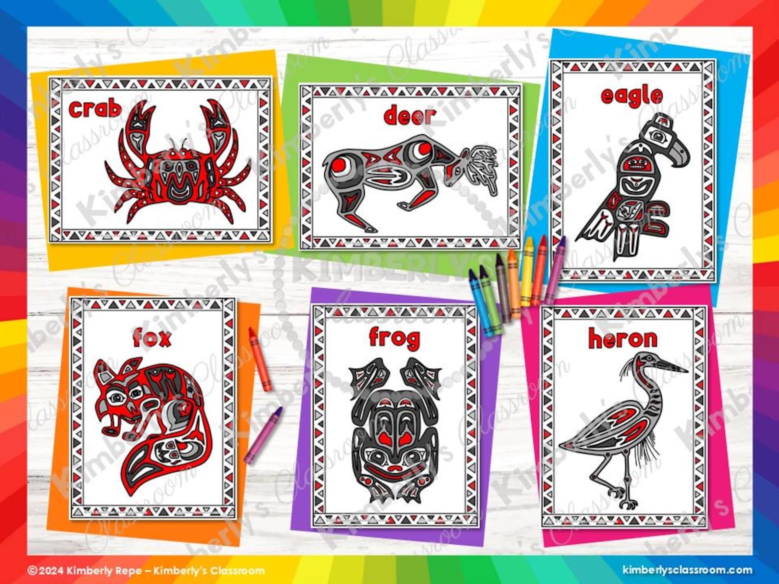 Pacific Northwest Indigenous People Animal Coloring Pages or Posters ...