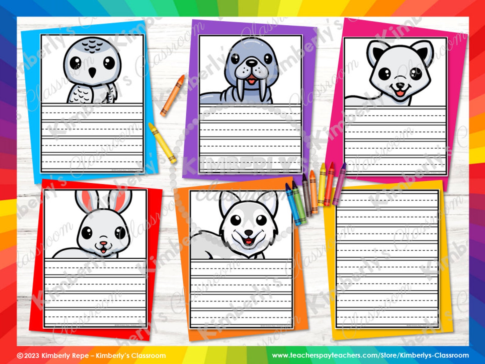 Arctic and Winter Animals Writing and Coloring Crafts With ...