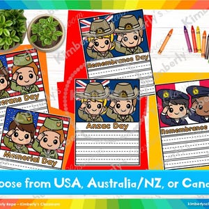Veterans Day, Anzac Day, Remembrance Day | Crafts & Writing Activities ...