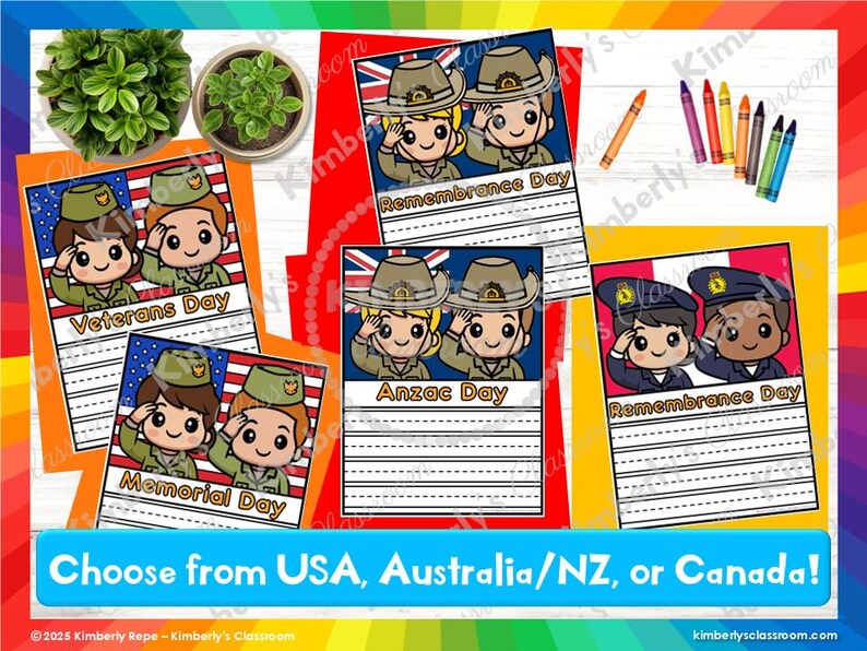 Veterans Day, Anzac Day, Remembrance Day | Crafts & Writing Activities ...