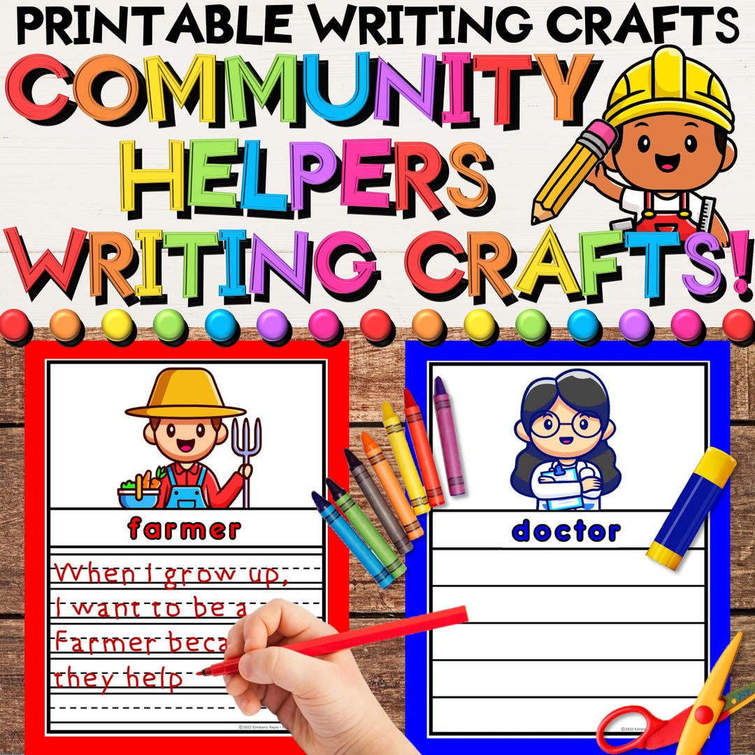 Community Helpers Writing Crafts for Job Exploration and Career ...