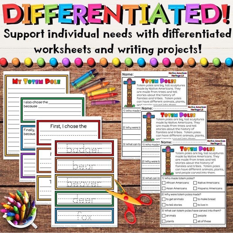 Native American Totem Pole Indigenous Writing Craft Activities ...