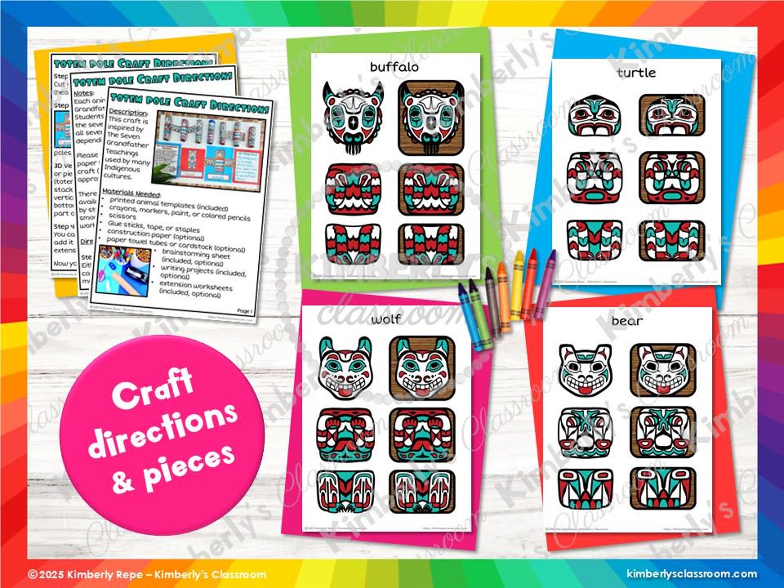 The Seven Grandfather Teachings Totem Pole Writing Crafts and ...