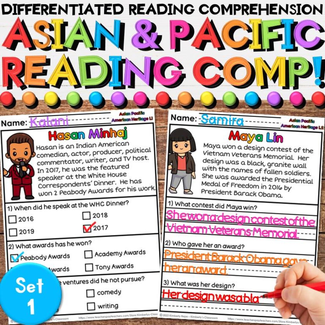 Asian American & Pacific Islander Heritage Reading Comprehension ...