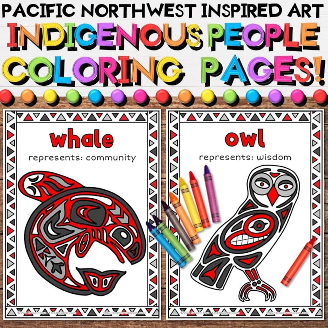 Pacific Northwest Indigenous People Animal Coloring Pages or Posters ...