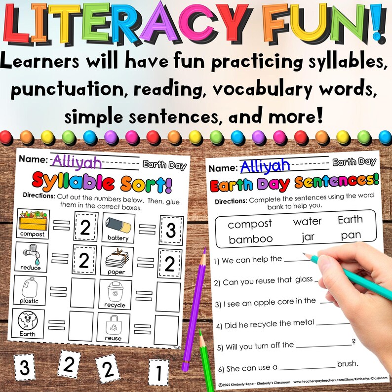 Earth Day and Recycling Worksheet Activities for Math, Literacy ...