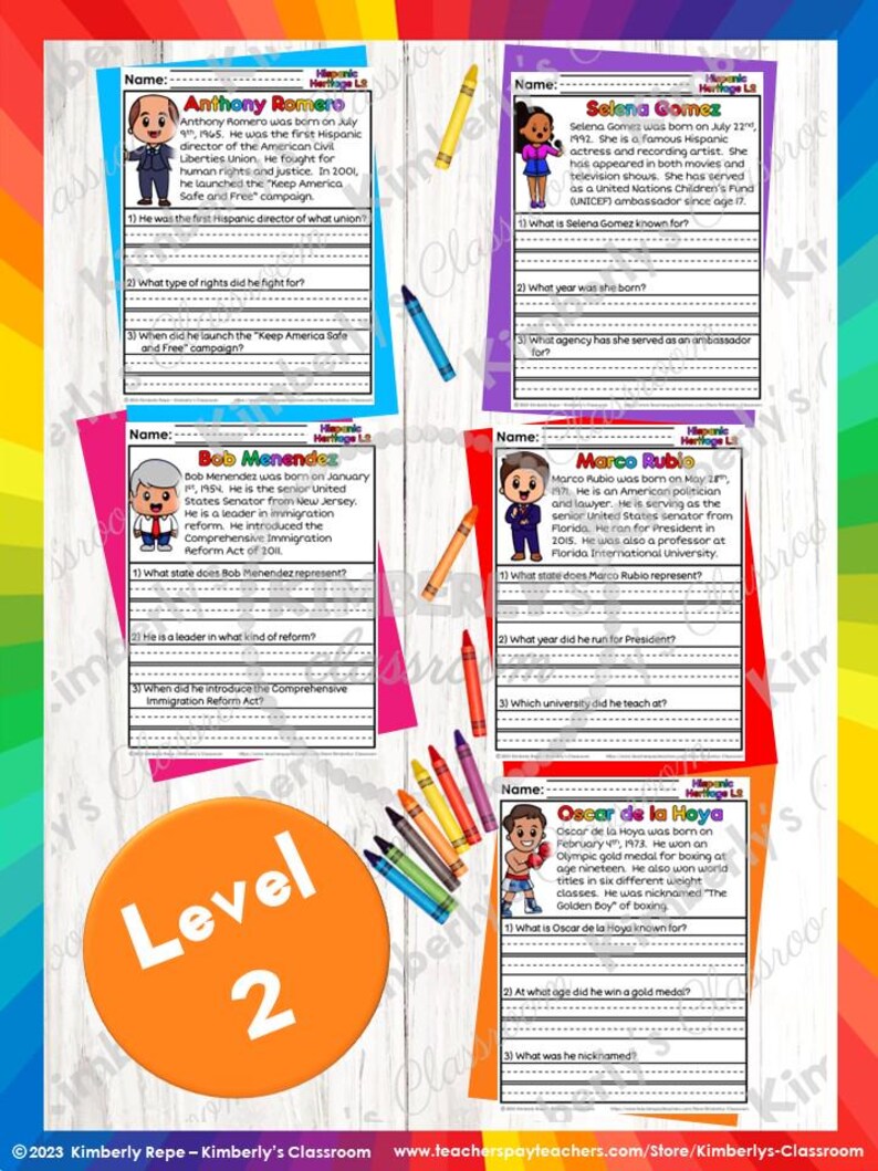 Hispanic Heritage Reading Comprehension Social Studies & Literacy ...