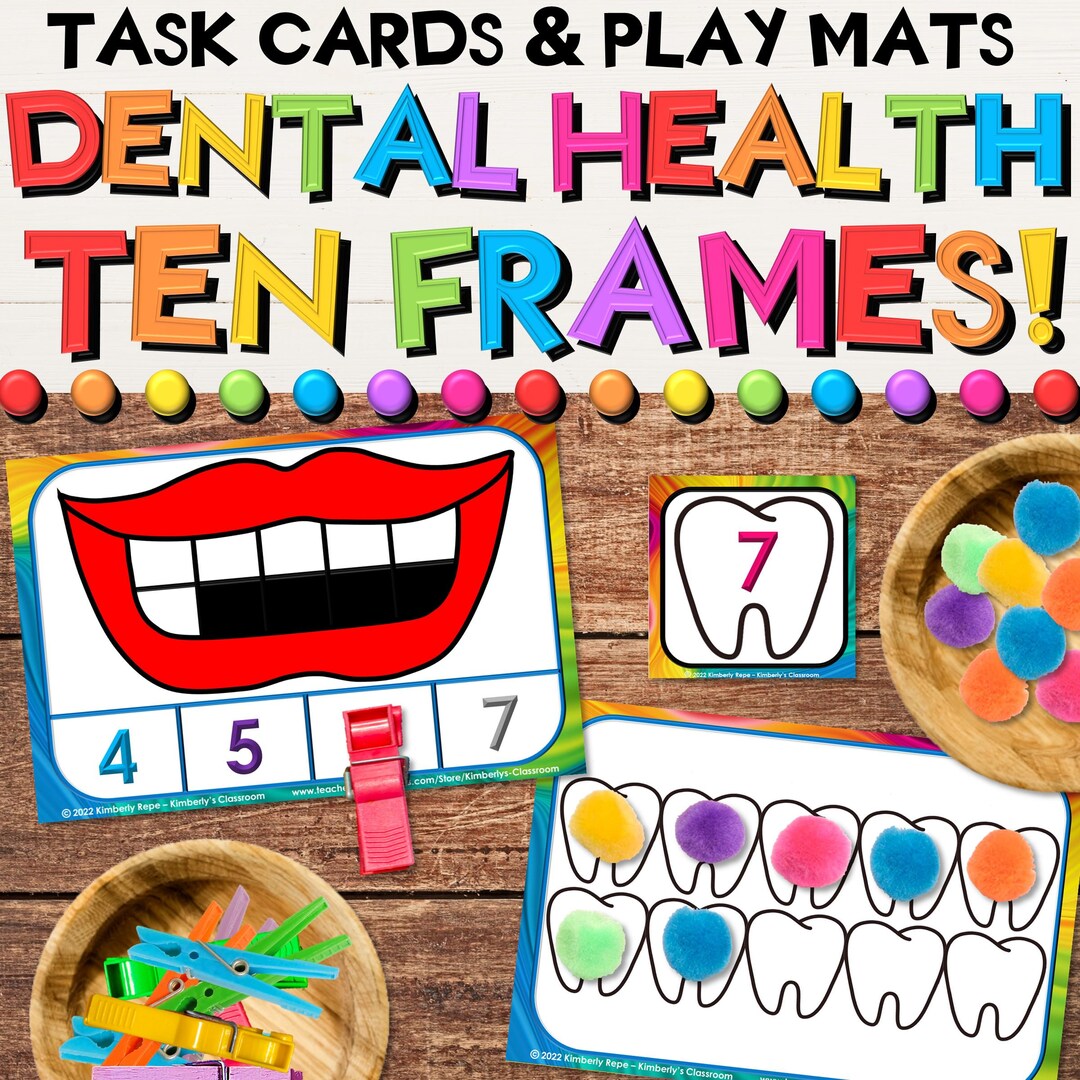 Dental Health Building & Counting Ten Frames Centers With Math Number ...