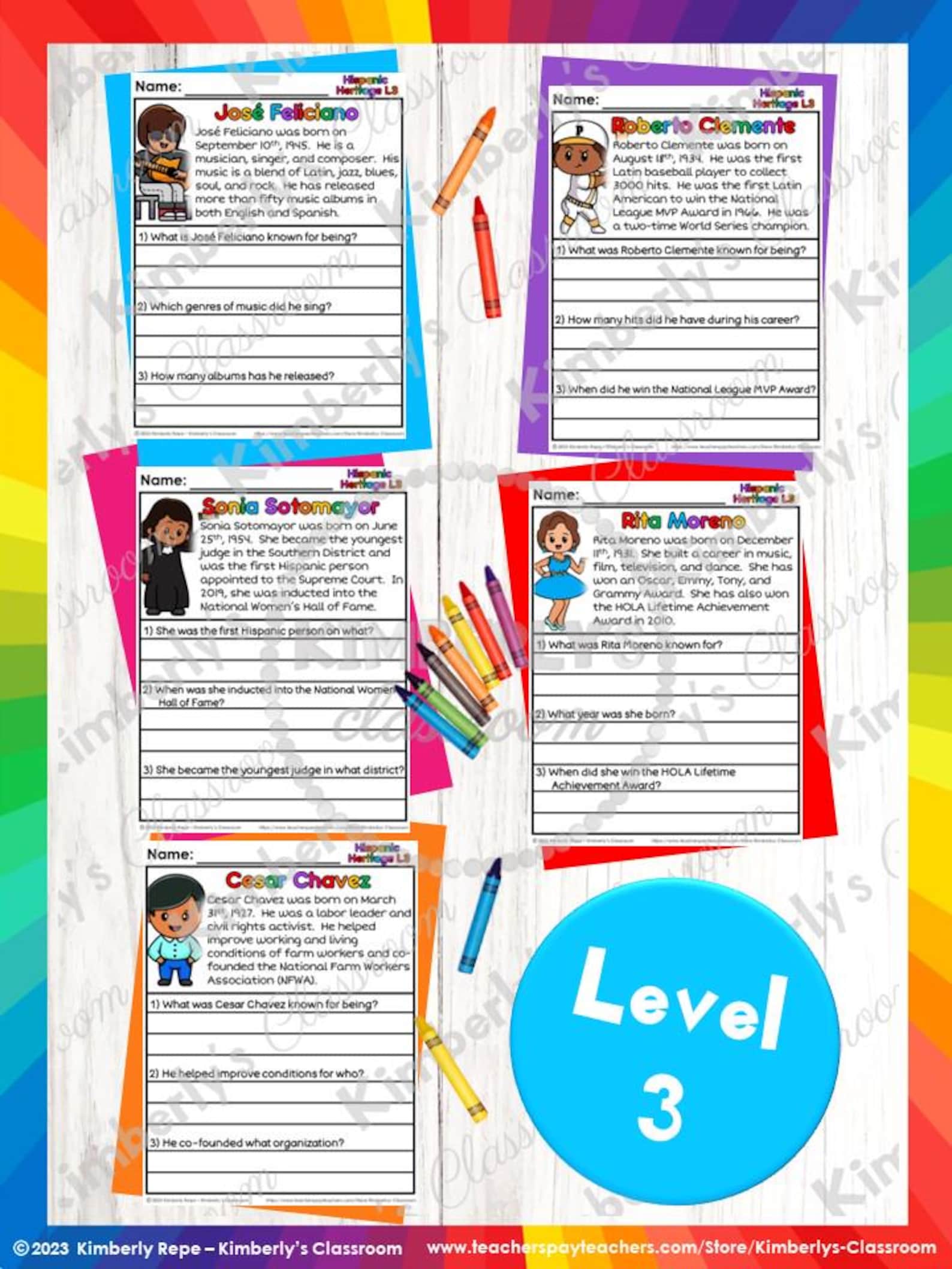 Hispanic Heritage Reading Comprehension Social Studies & Literacy ...