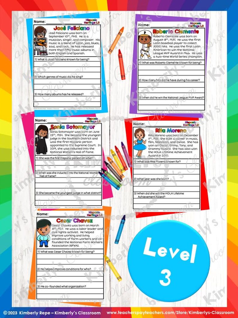 Hispanic Heritage Reading Comprehension Social Studies & Literacy ...