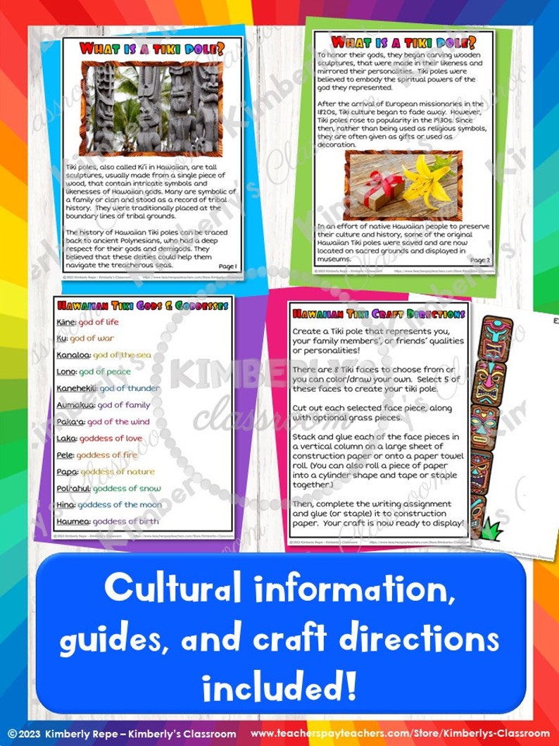 Hawaiian Tiki Pole Writing Crafts for Asian American & Pacific Islander ...