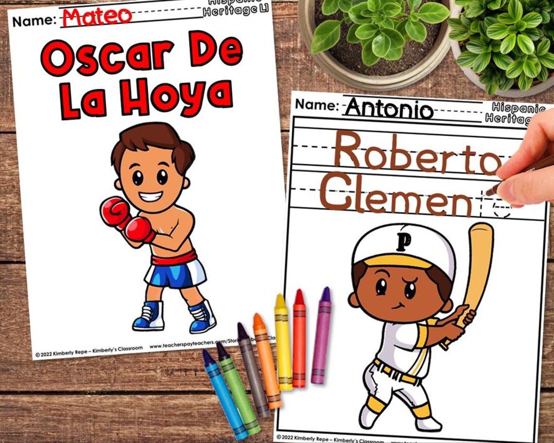 Hispanic Heritage Coloring Pages & Writing Activities About Historical ...