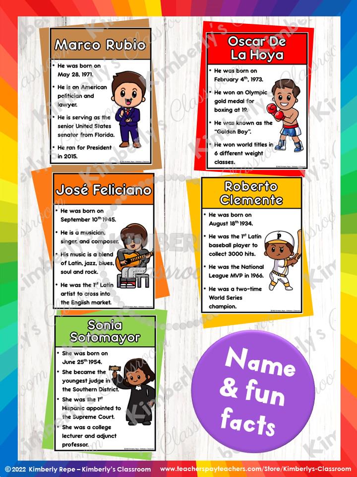 Hispanic Heritage Month Historical Figures Posters to Decorate Bulletin ...