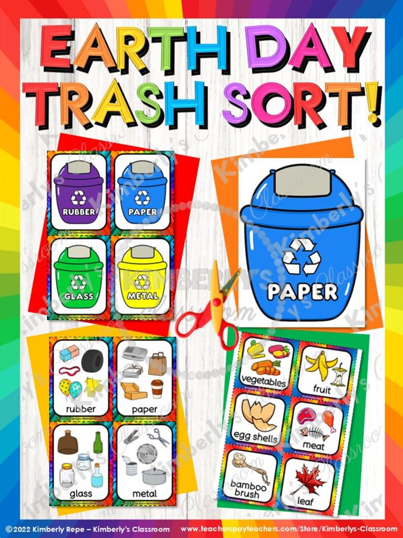 Earth Day Centers Activities for Sorting Trash, Garbage, Waste ...