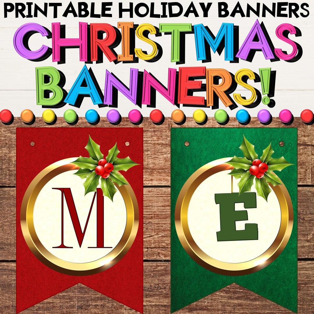 Merry Christmas Banners / Pennants - Printable Bulletin Board ...