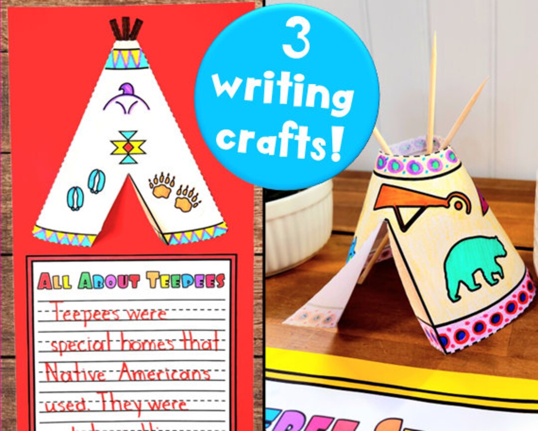 Native American 3D Writing Craft Activities | Teepee (tipi, Tepee) Art ...