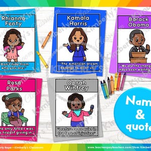 Black History Month Leaders Posters and Coloring Pages With Facts and ...