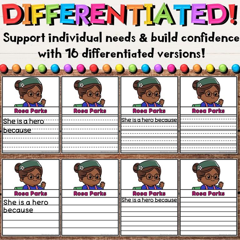 Black History Leaders Writing Crafts With Prompts & Biography Sheets ...