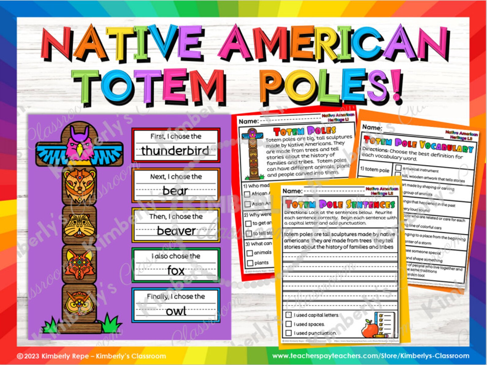 Native American Totem Pole Craft: Indigenous Writing Activities (PDF ...