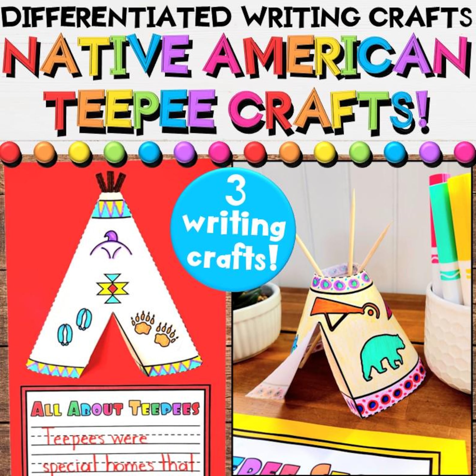 Native American 3D Writing Craft Activities | Teepee (tipi, Tepee) Art ...