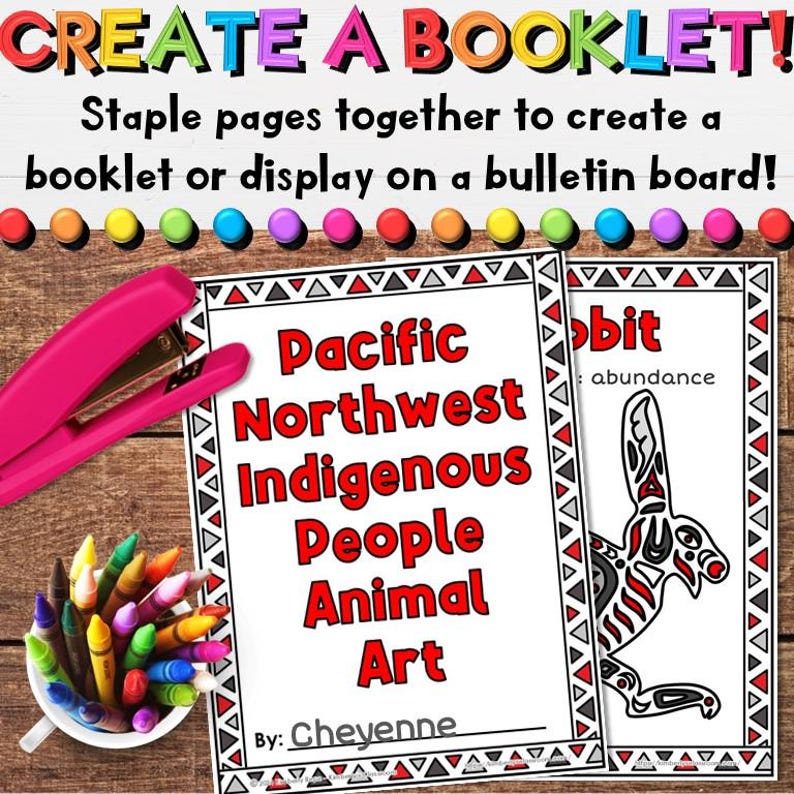 Pacific Northwest Indigenous People Animal Coloring Pages or Posters ...