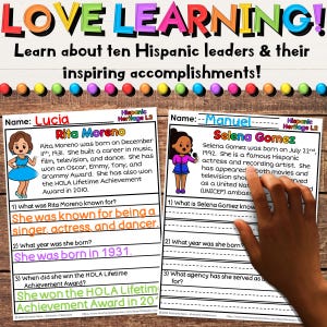 Hispanic Heritage Reading Comprehension Social Studies & Literacy ...