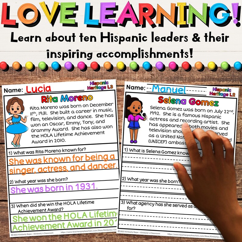 Hispanic Heritage Reading Comprehension Social Studies & Literacy ...