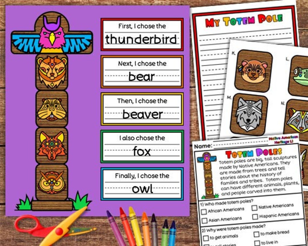 Native American Totem Pole Indigenous Writing Craft Activities ...