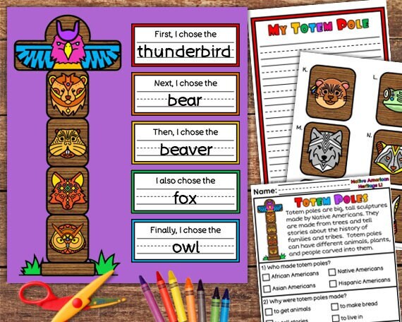Native American Totem Pole Indigenous Writing Craft Activities ...