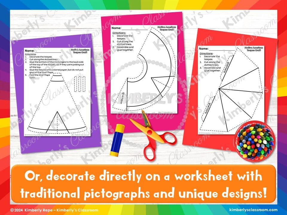Native American 3D Writing Craft Activities | Teepee (tipi, Tepee) Art ...