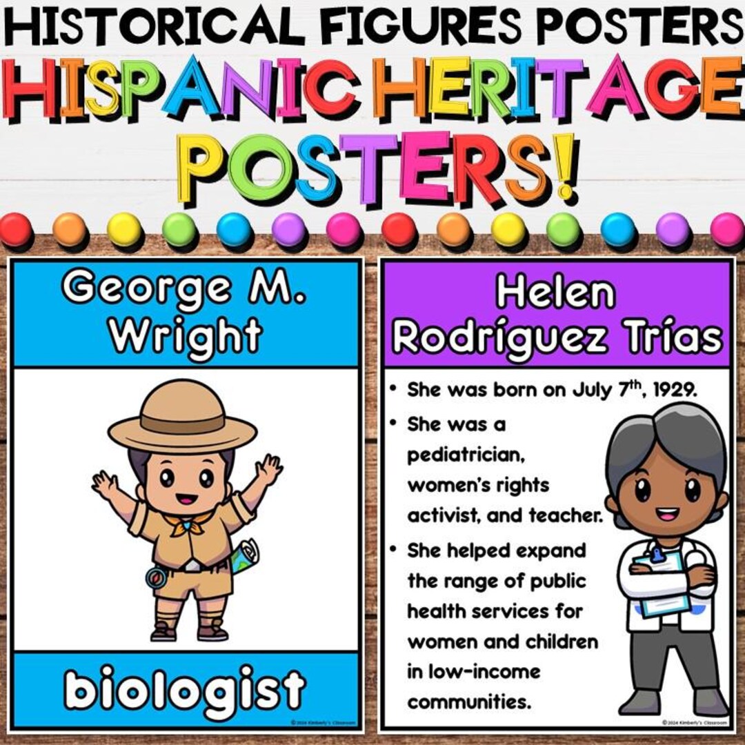 Hispanic Heritage Month Leaders Posters to Decorate Bulletin Boards ...