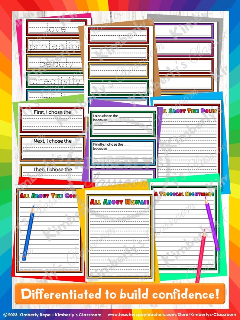 Hawaiian Tiki Pole Writing Crafts for Asian American & Pacific Islander ...