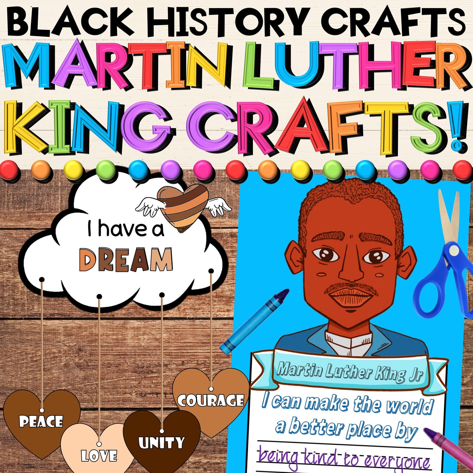 Martin Luther King Jr. Craft Activities for Black History Month & Civil ...