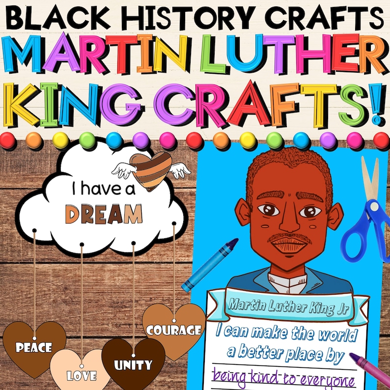 Martin Luther King Jr. Craft Activities for Black History Month & Civil ...
