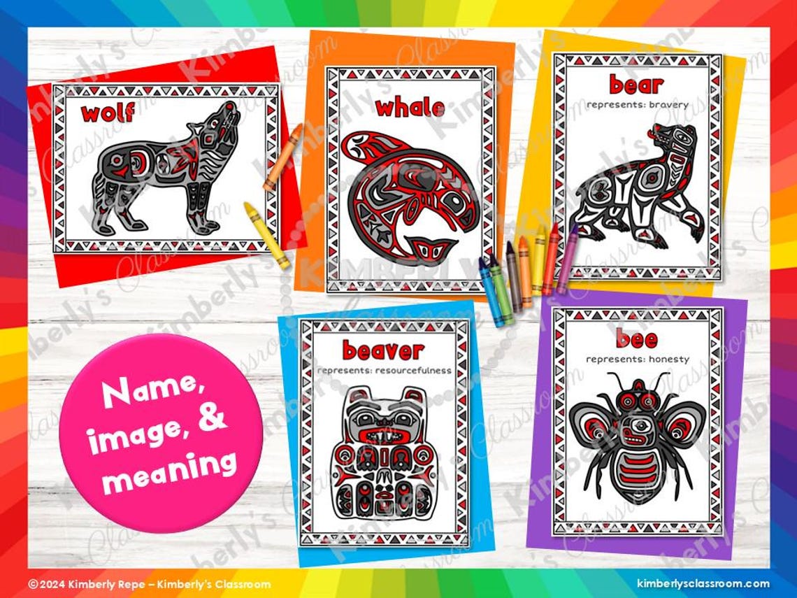 Pacific Northwest Indigenous People Animal Coloring Pages or Posters ...