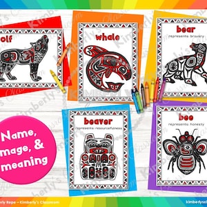 Pacific Northwest Indigenous People Animal Coloring Pages or Posters ...