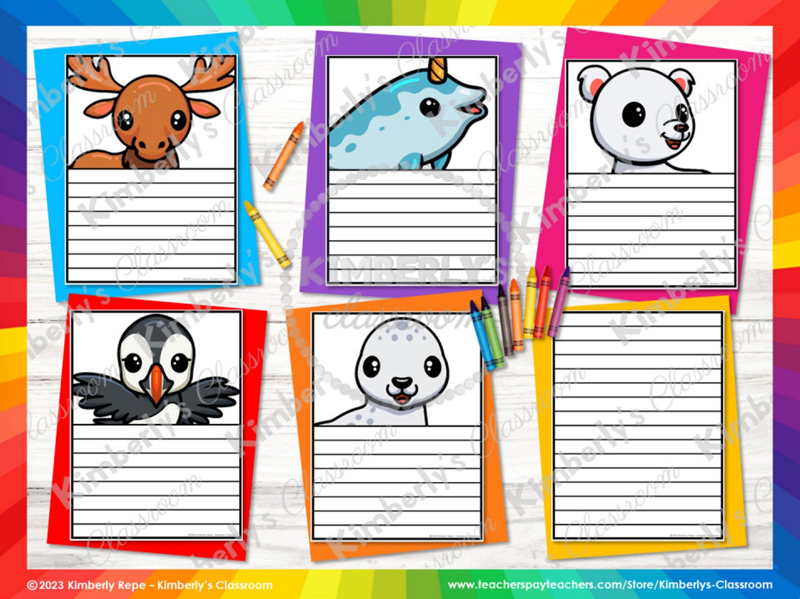 Arctic and Winter Animals Writing and Coloring Crafts With ...