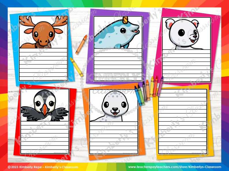 Arctic and Winter Animals Writing and Coloring Crafts With ...