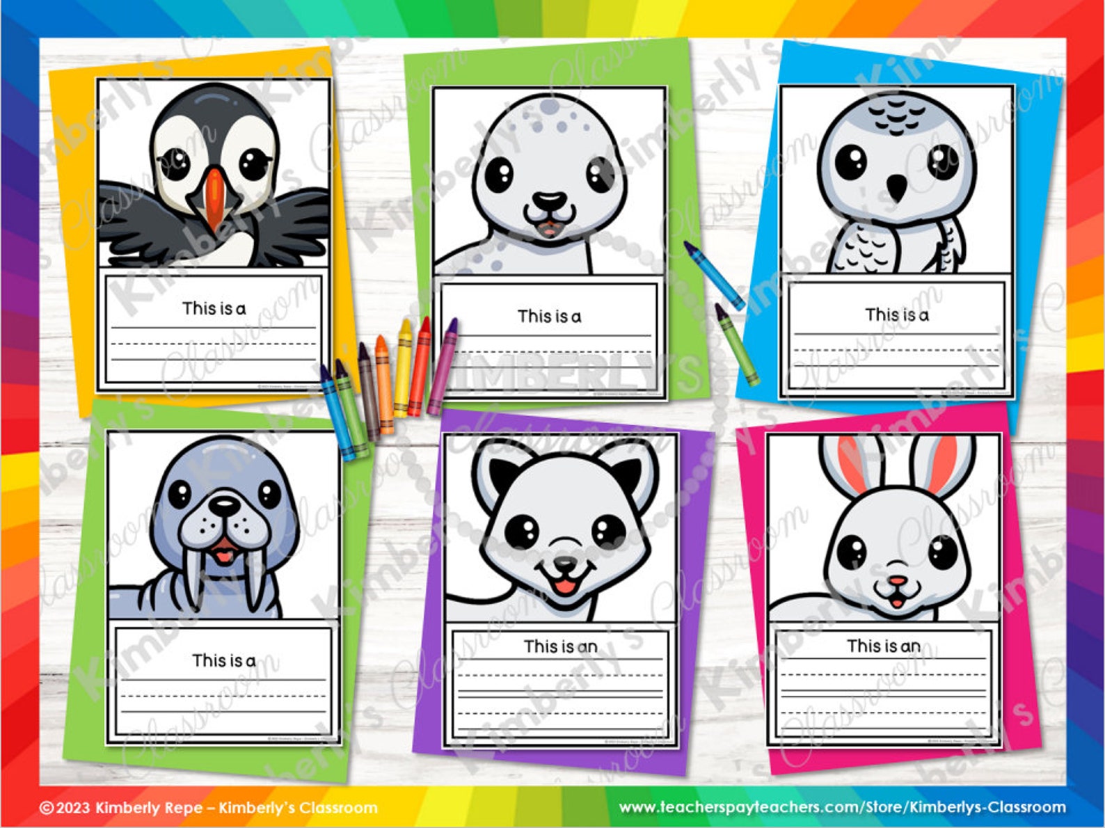 Arctic and Winter Animals Writing and Coloring Crafts With ...