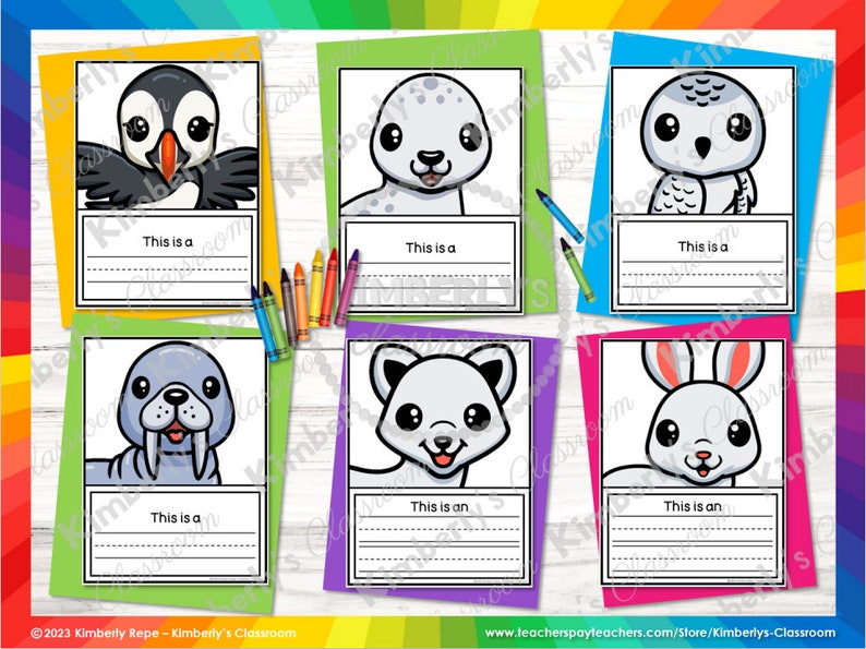 Arctic and Winter Animals Writing and Coloring Crafts With ...