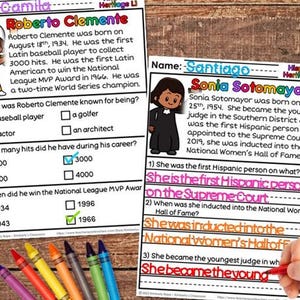 Hispanic Heritage Reading Comprehension Social Studies & Literacy ...